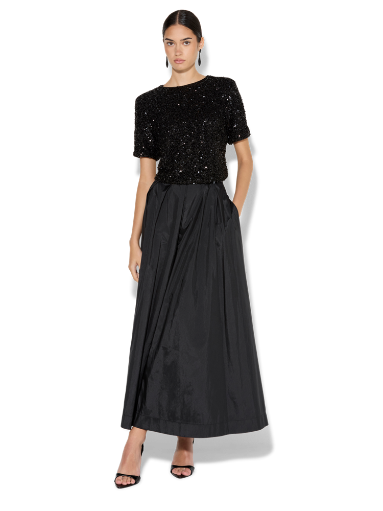 Ginger Black Sequin Top - Montique Clothing