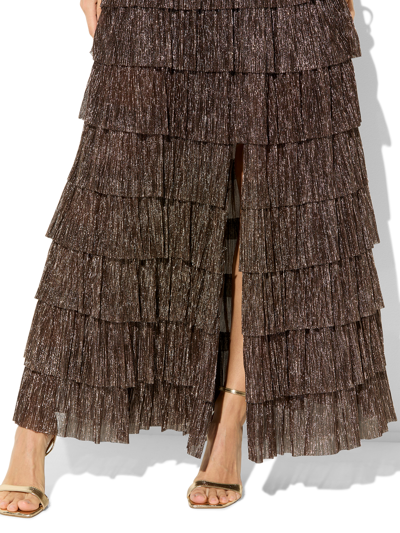 Monroe Mocha Metallic Gown - Montique Clothing