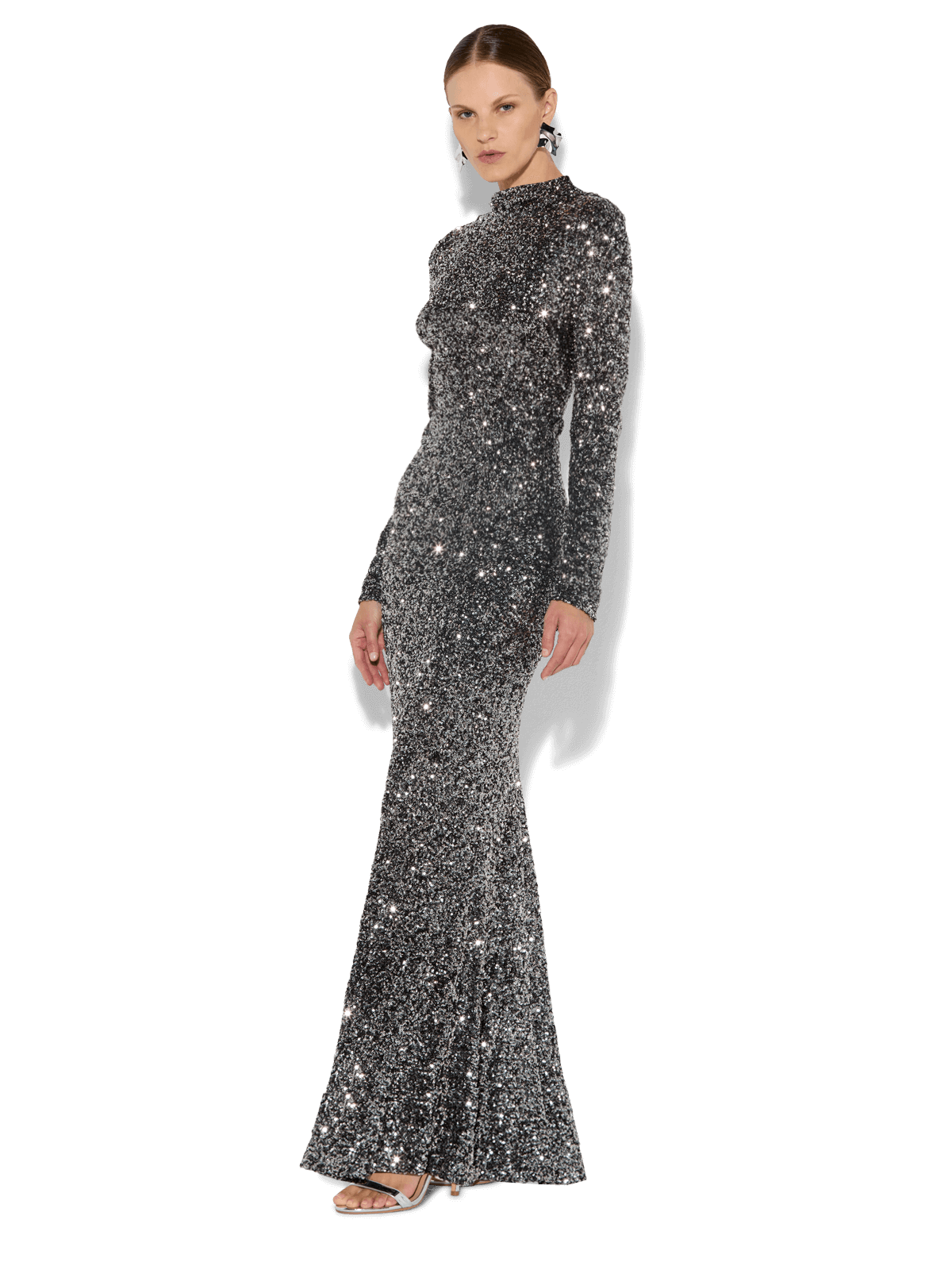 Rapture Gunmetal Sequin Gown - Montique Clothing