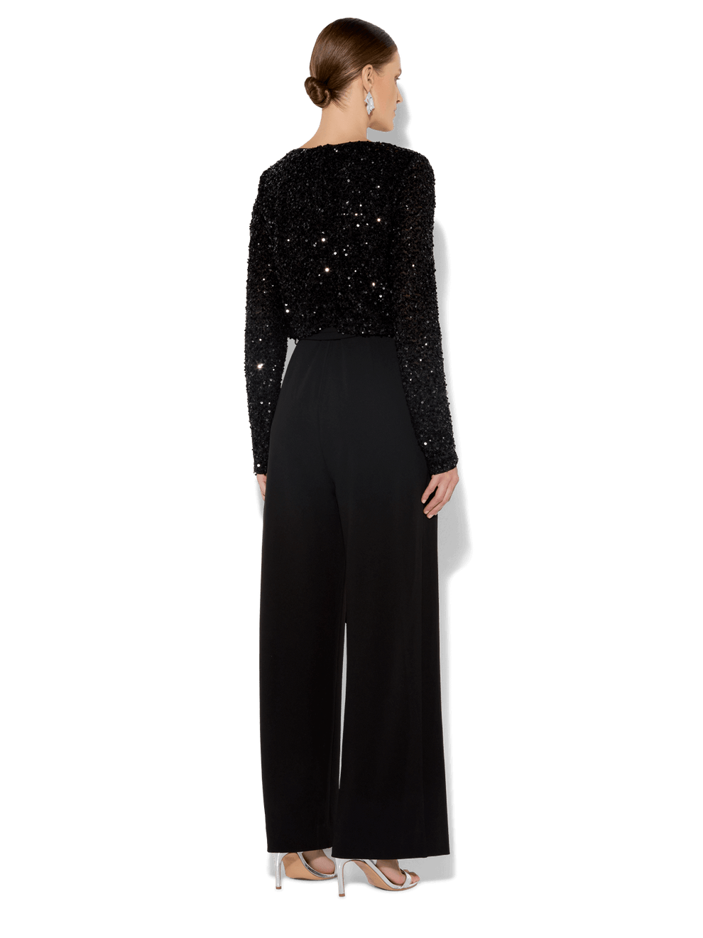 Sinatra Black Sequin Jumpsuit - Montique Clothing