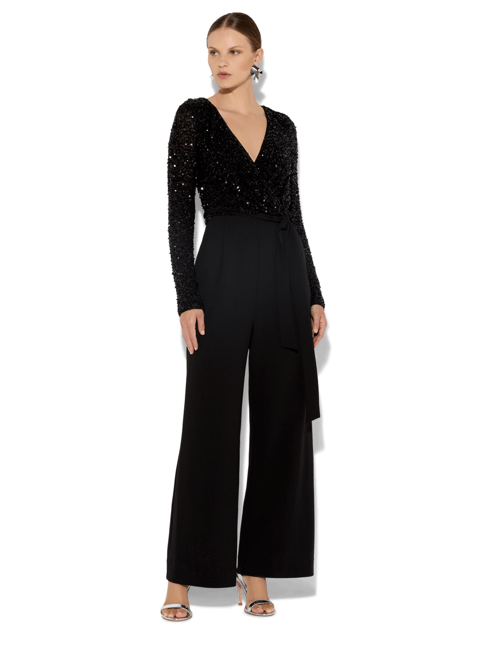Sinatra Black Sequin Jumpsuit - Montique Clothing