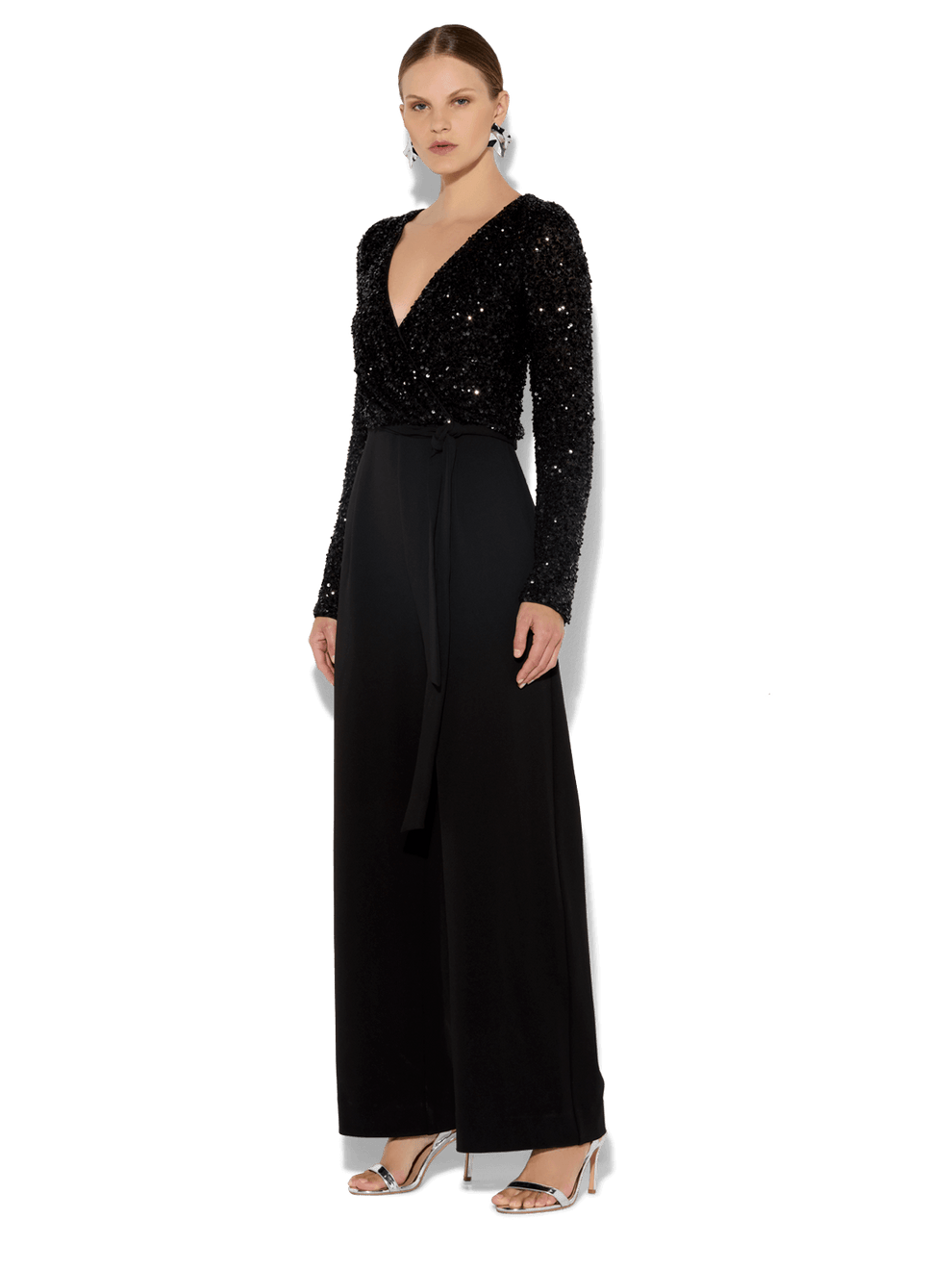 Sinatra Black Sequin Jumpsuit - Montique Clothing