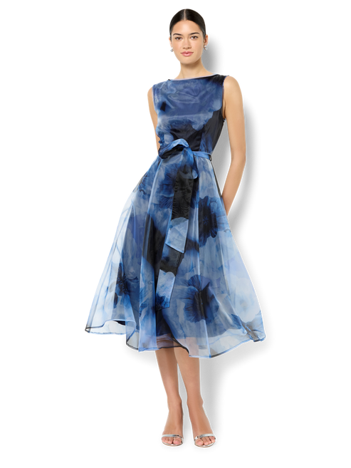Sofia Sky Blue Organza Dress - Montique Clothing