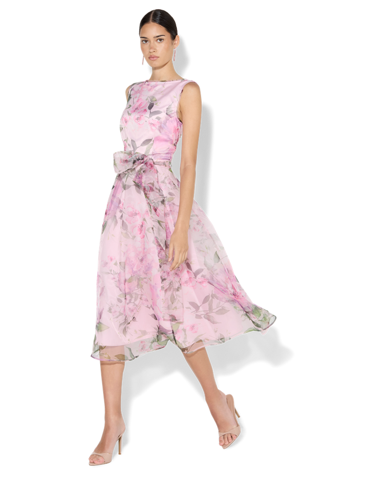 Sofia Pink Petal Organza Dress - Montique Clothing