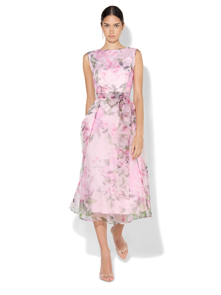 Sofia Pink Petal Organza Dress - Montique Clothing