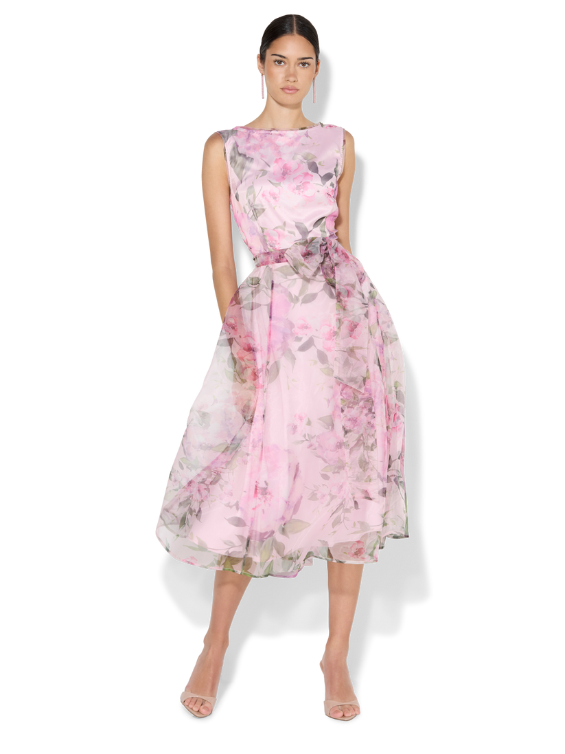 Sofia Pink Petal Organza Dress - Montique Clothing