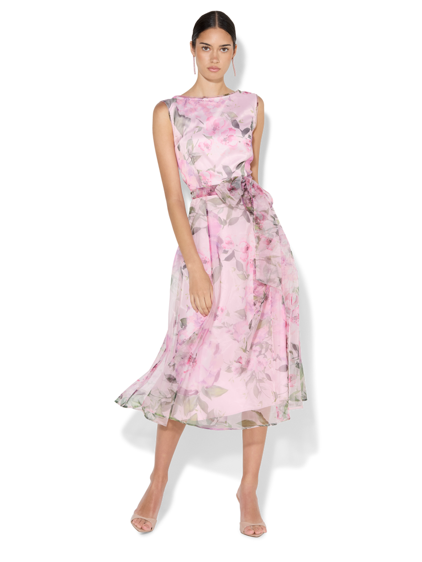 Sofia Pink Petal Organza Dress - Montique Clothing