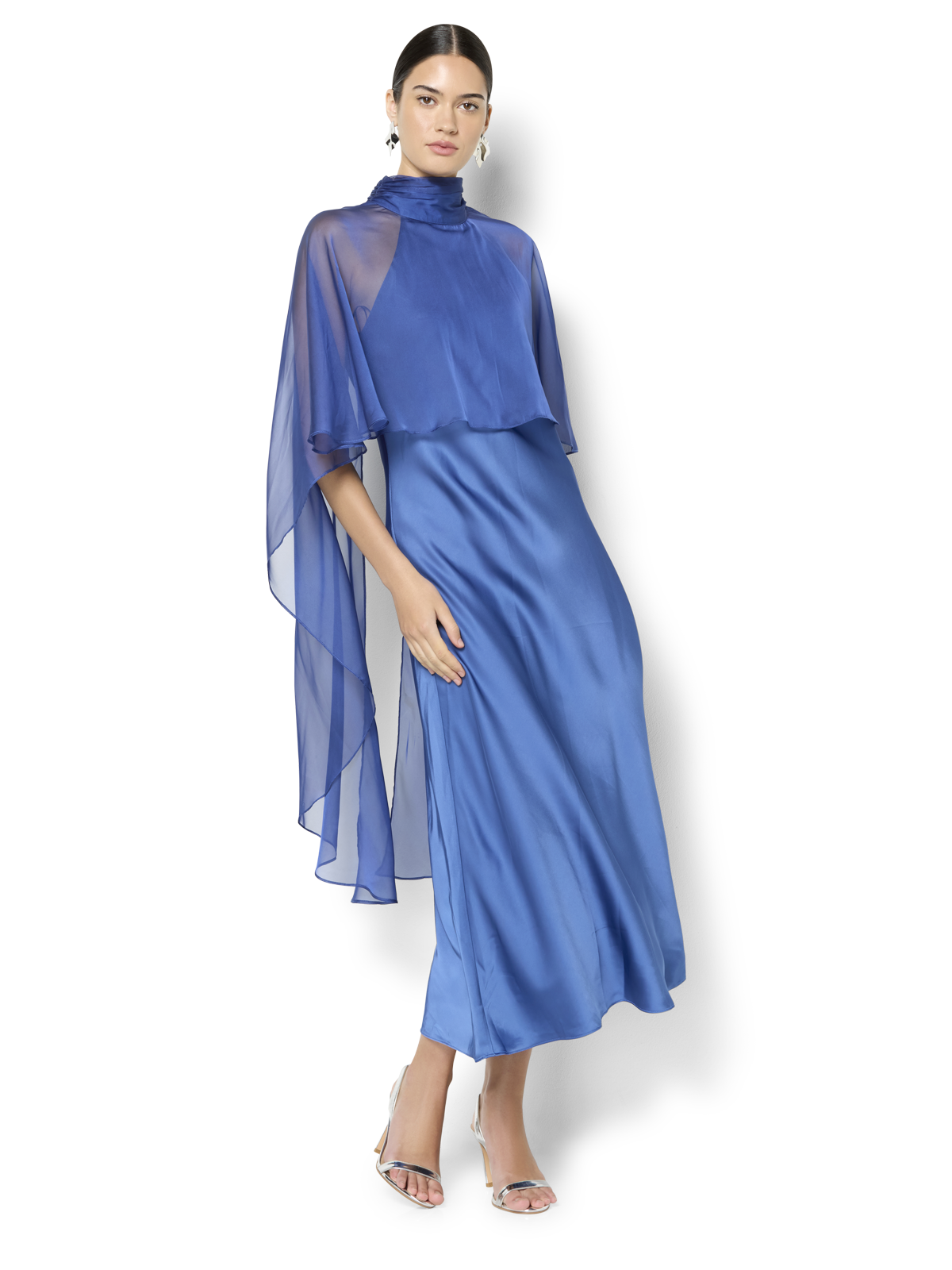 Terry Marine Cape Dress - Montique Clothing