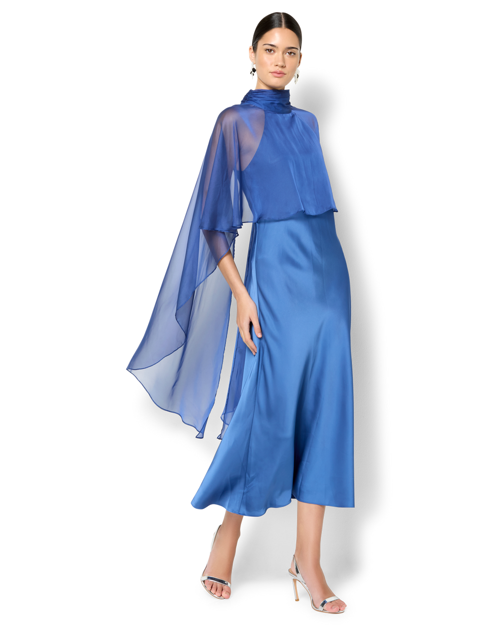 Terry Marine Cape Dress - Montique Clothing