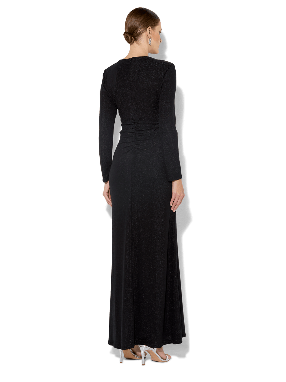 Zoe Black Metallic Knit Gown - Montique Clothing