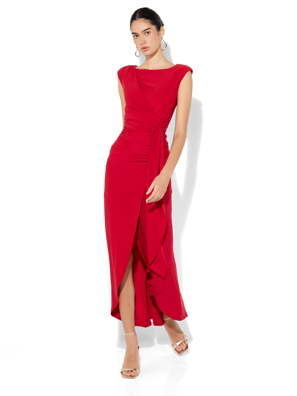 Romy Red Dress - Montique Clothing