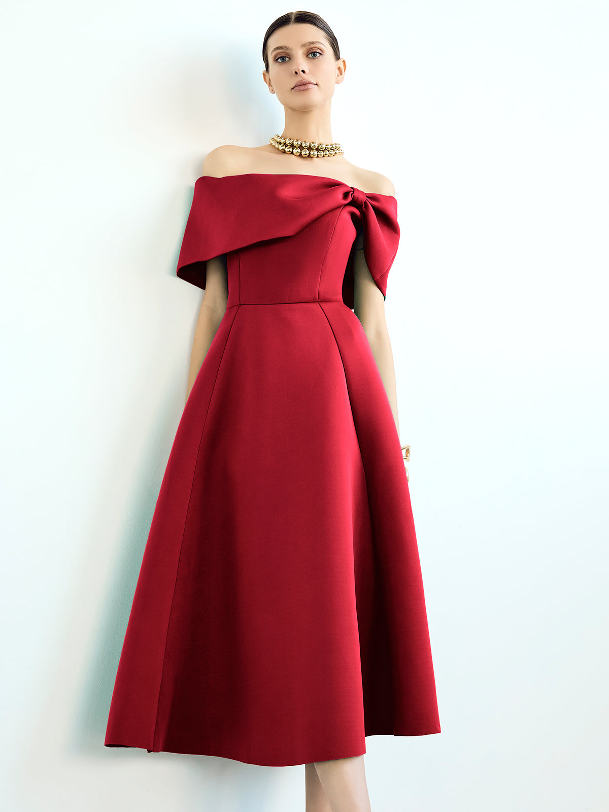 Rowan Red Cocktail Dress - Montique Clothing