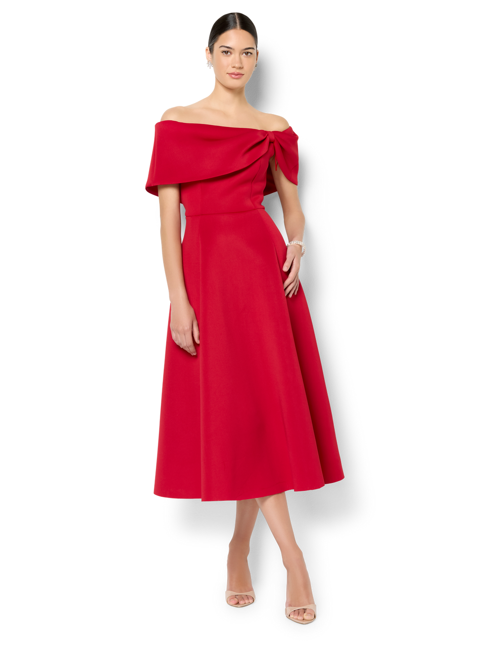Rowan Red Cocktail Dress - Montique Clothing