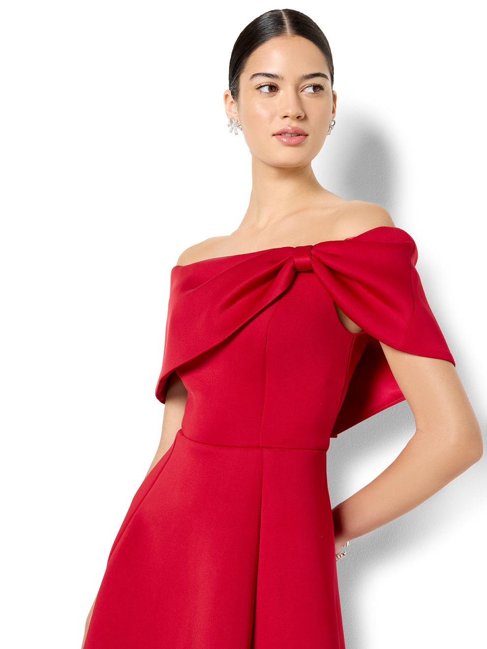 Rowan Red Cocktail Dress - Montique Clothing