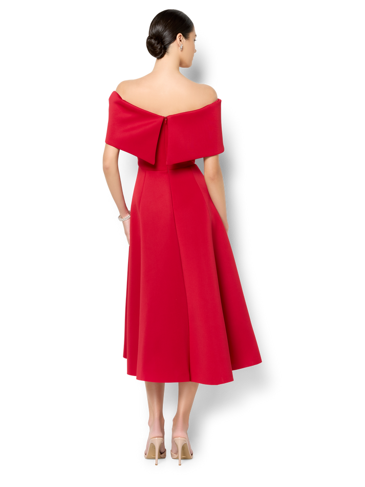 Rowan Red Cocktail Dress - Montique Clothing