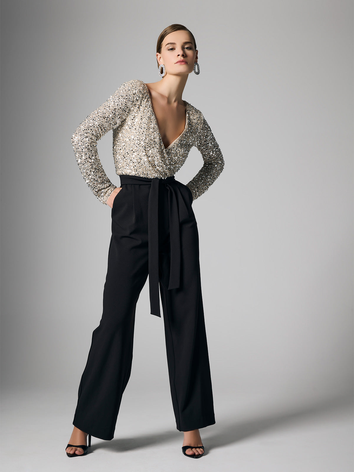 Sinatra Mink Sequin Jumpsuit - Montique Clothing