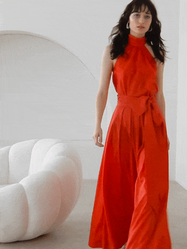 Ava Red Halter Top - Montique Clothing