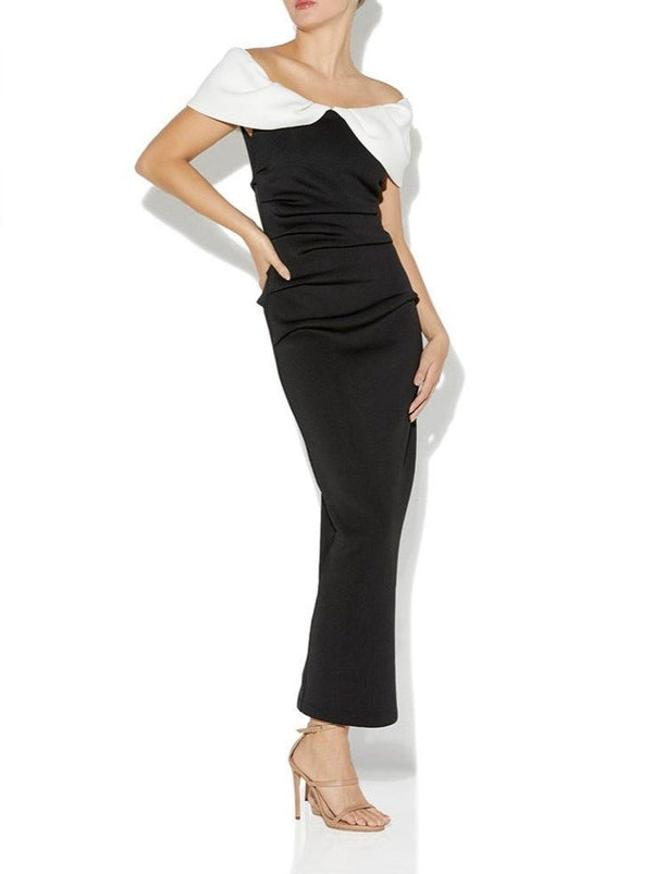 Bree Two Tone Midi Dress - Montique Clothing